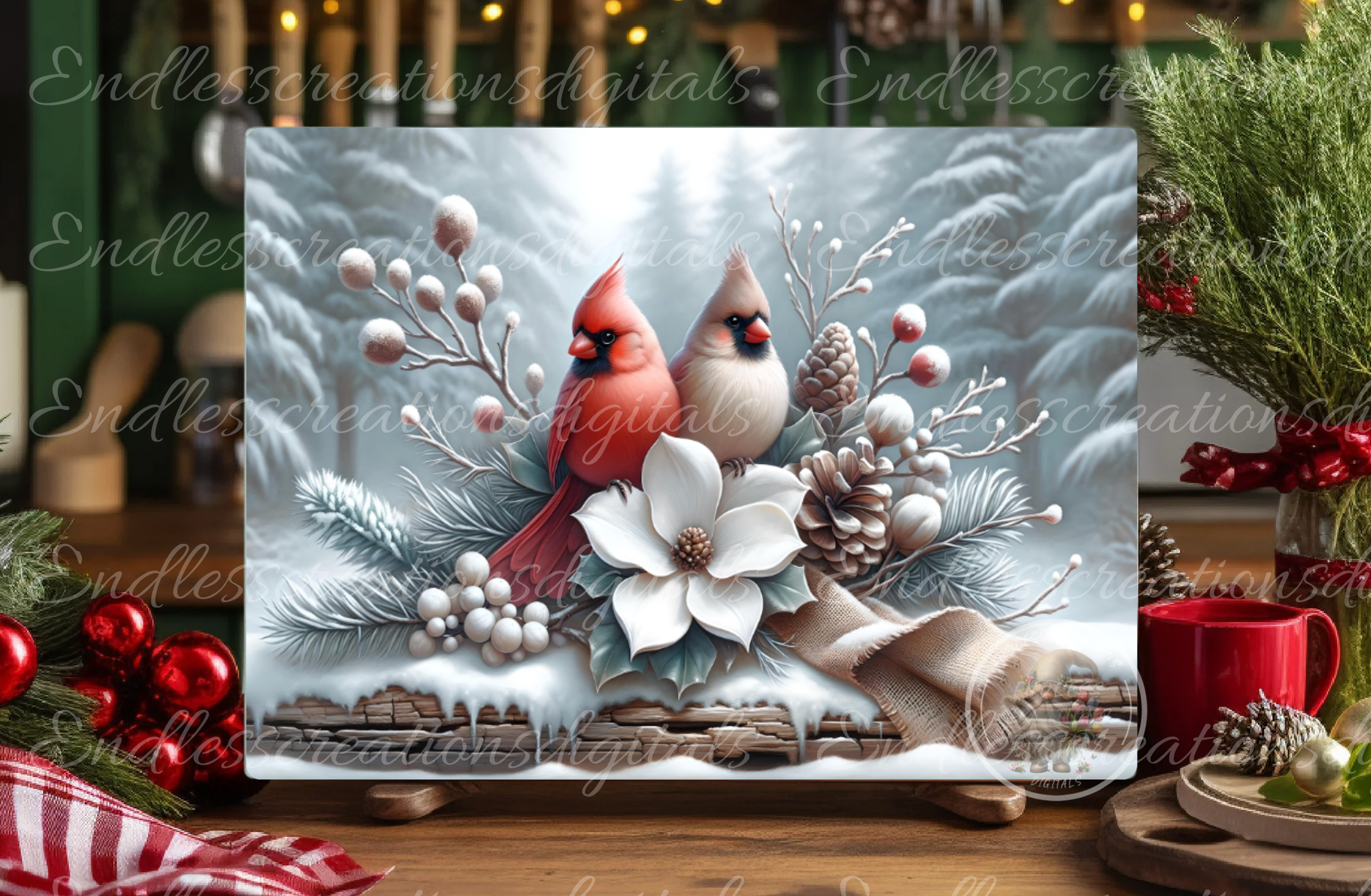 PAIR OF WINTER CARDINALS BUNDLE – Endless Creations Digitals