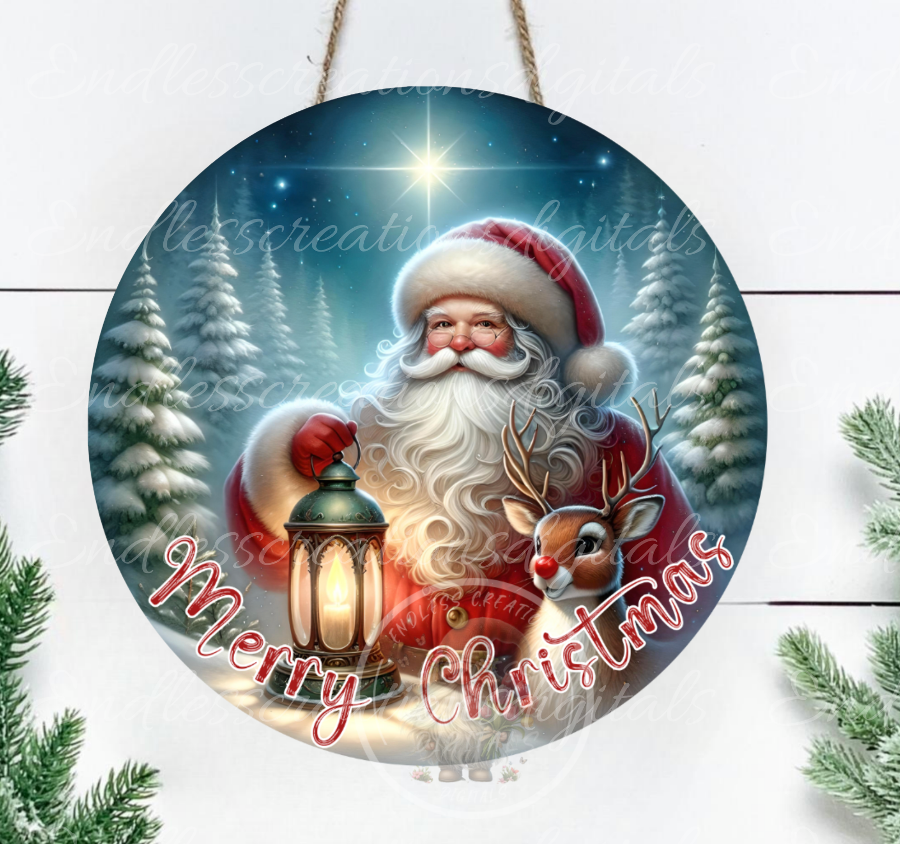 SANTA AND RUDOLPH CHRISTMAS ROUND – Endless Creations Digitals