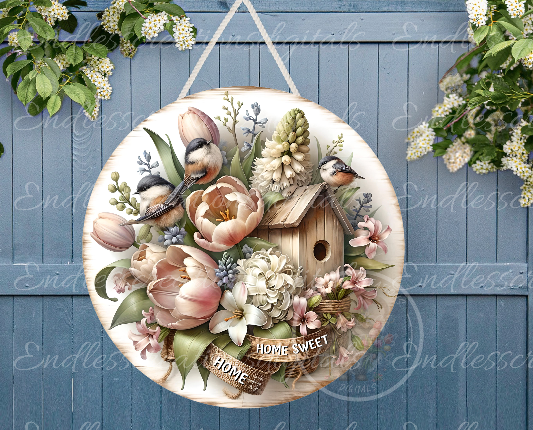 HOME SWEET HOME SPRING FLORAL ROUND – Endless Creations Digitals