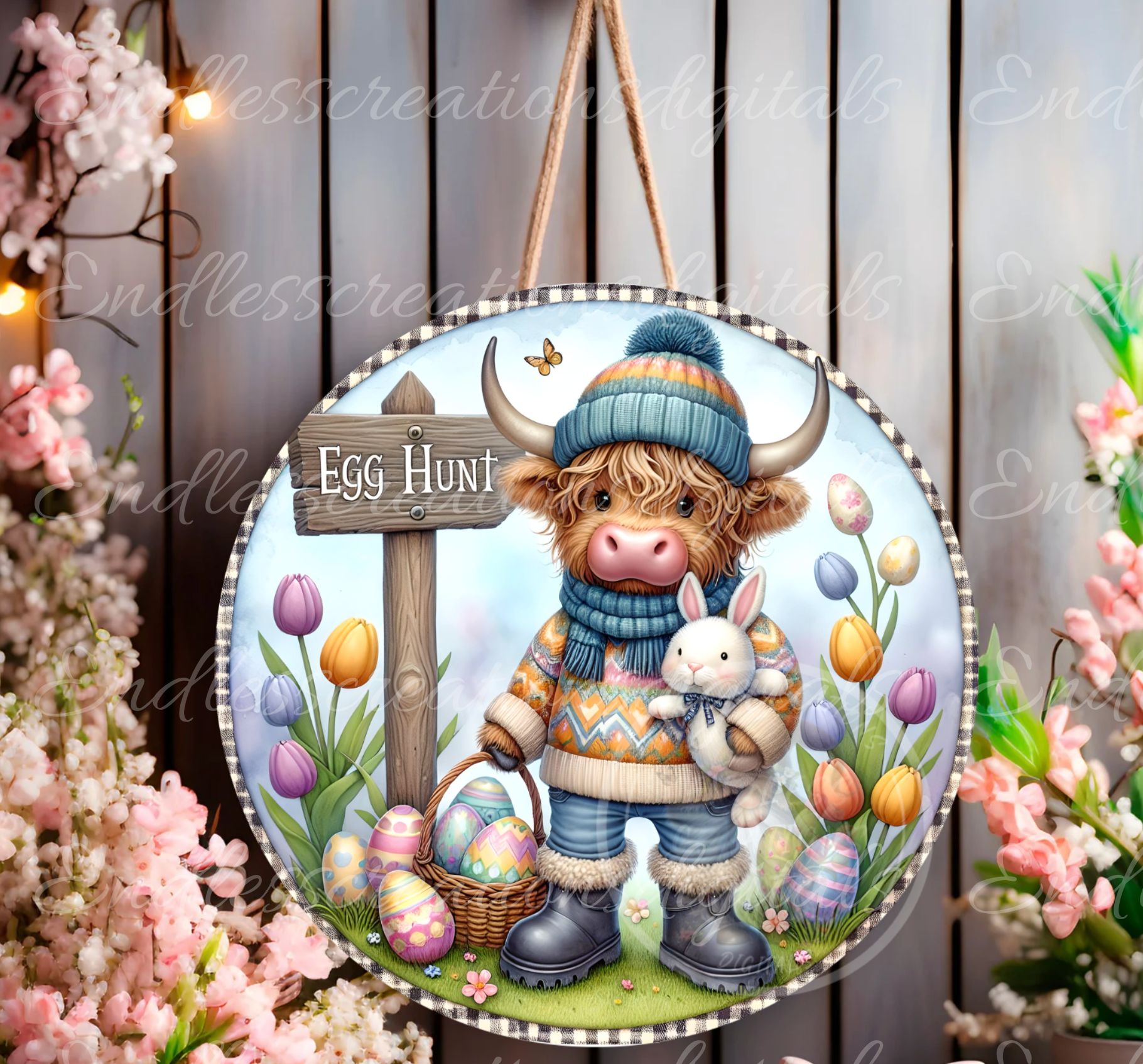 HAPPY EASTER HIGHLAND COW – Endless Creations Digitals