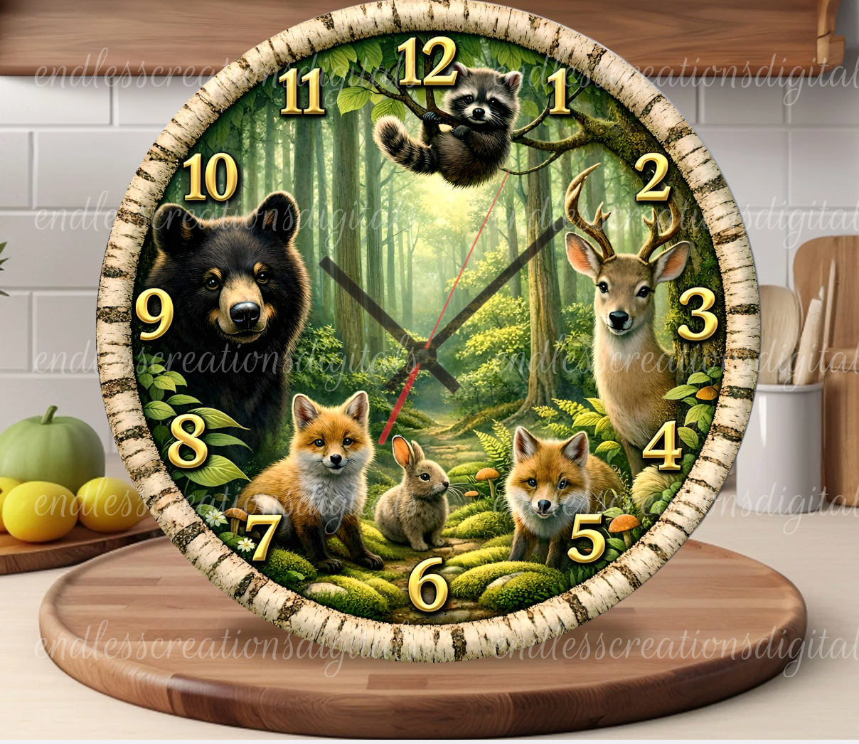 BUNDLE OF 3 WOODLAND ANIMALS ROUNDS AND CLOCK DESIGN – Endless ...
