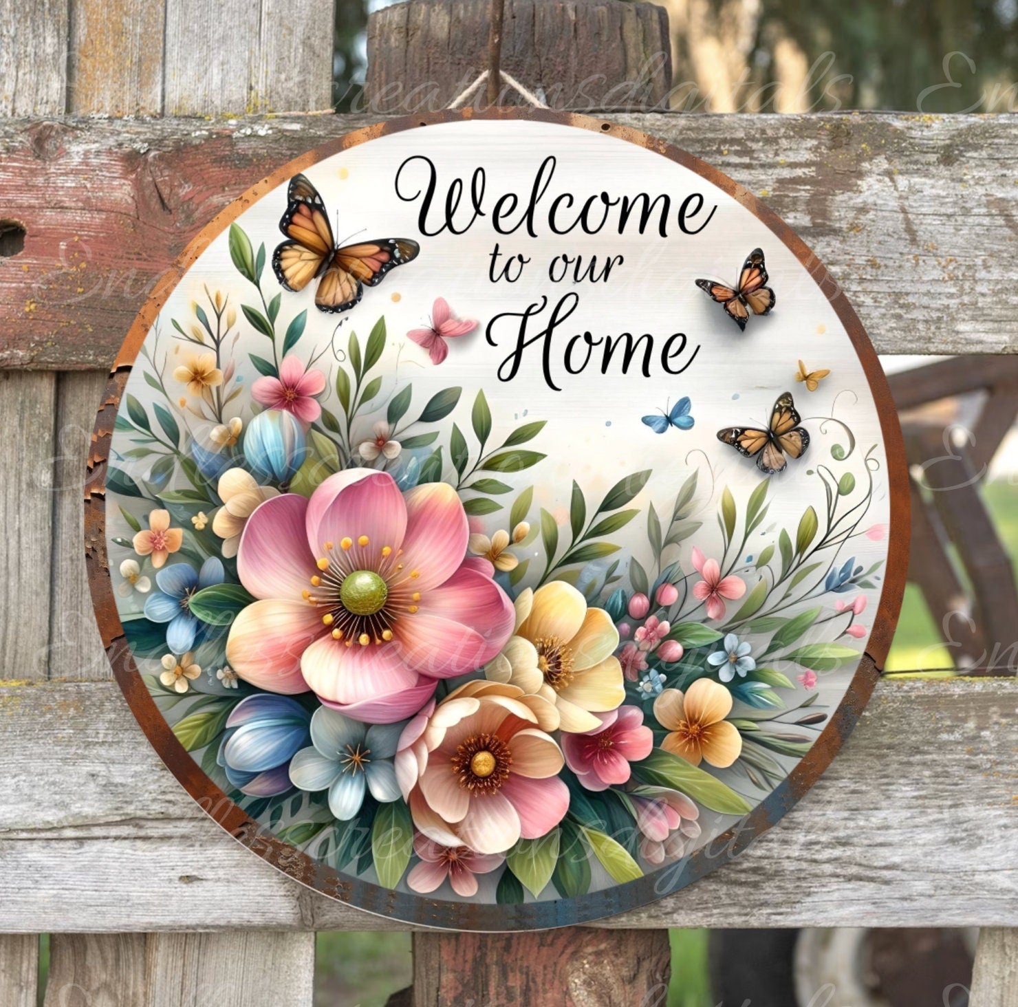 WELCOME DOOR HANGER, wreath sign png, for sublimation high resolution ...